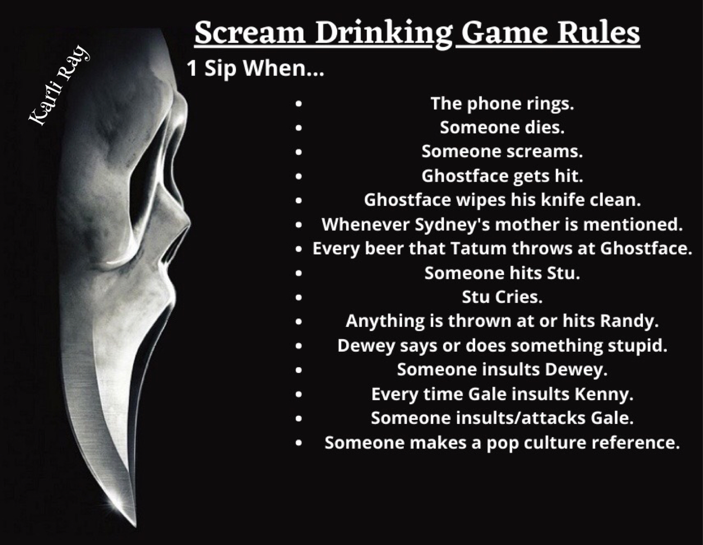 10 Horror Drinks And Horror Drinking Games! | Karli Ray's Blog